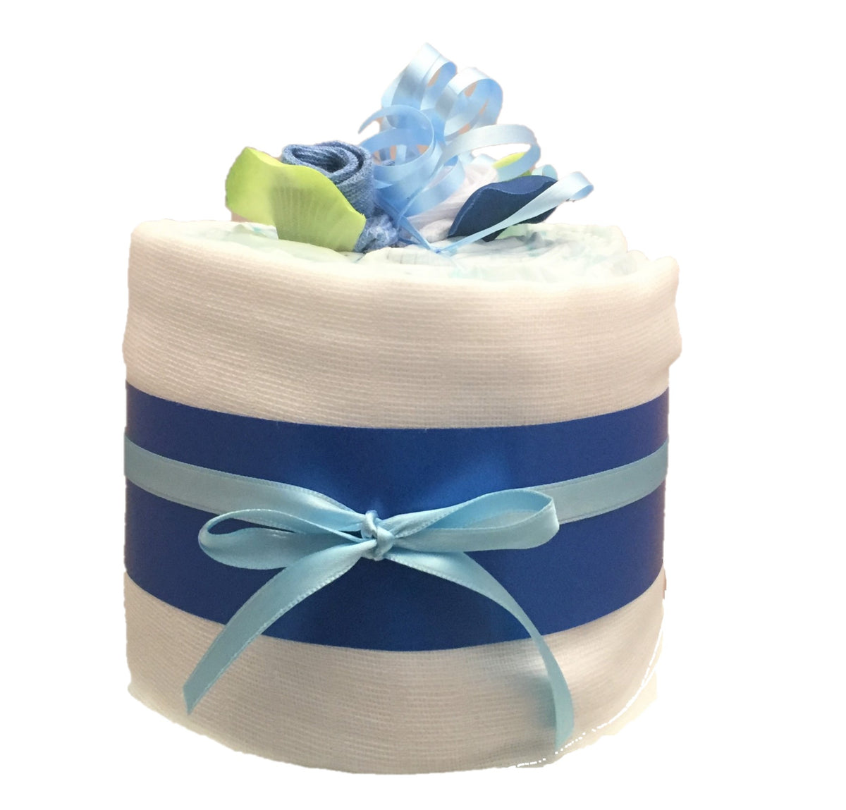 Blue Beautiful Blooms Nappy Cake - 4 Tier – www.nappycakes.ie