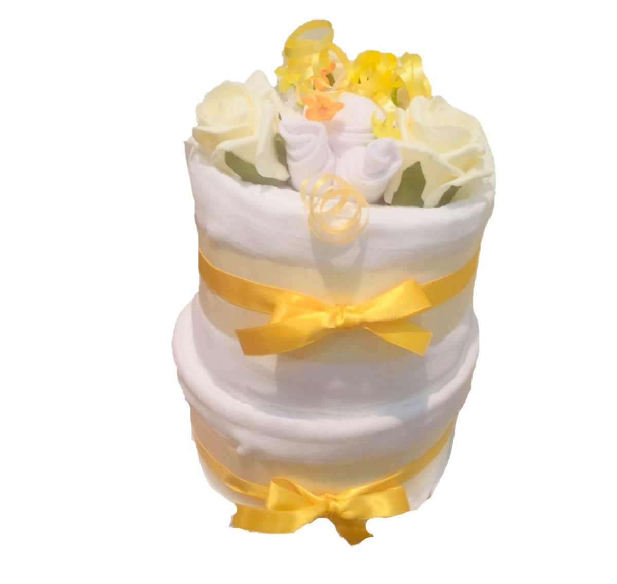 Beautiful Blossom Nappy Cake - 2 Tier Natural – www.nappycakes.ie