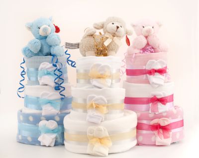 Simple Nappy Cake - 3 Tier Blue – www.nappycakes.ie